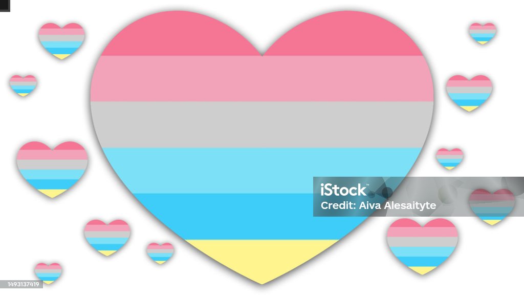 Happy Pride Month Genderflux Pride Flag Heart Background Stock