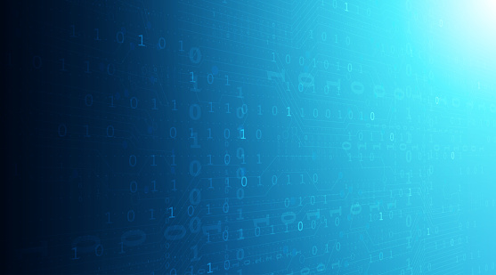 Composition Of Binary Coding Processing Over Blue Background Online Cyber Security Conceptvector