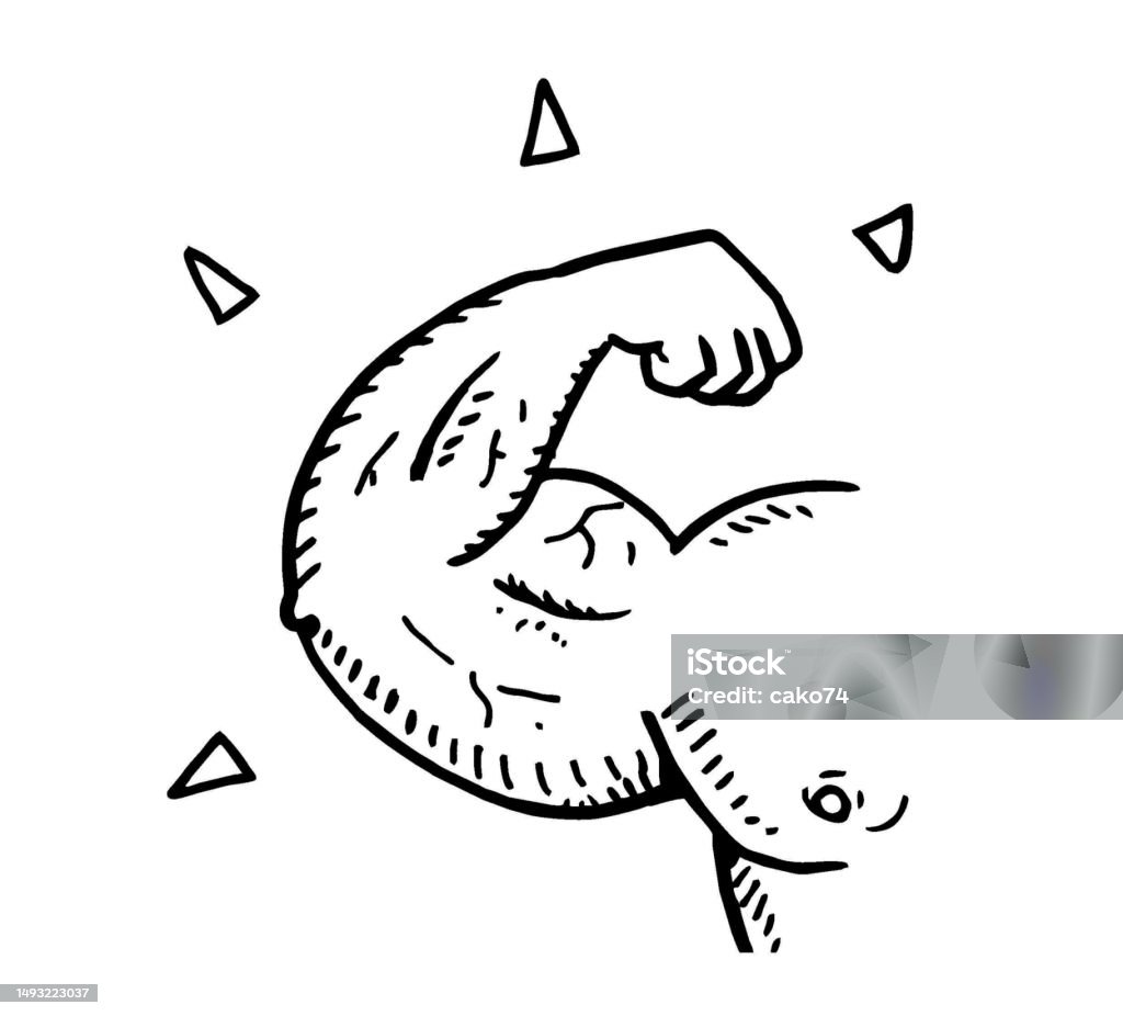 Strong Arm Sketch Illustration Stock Illustration Download Image Now Hand Line Art