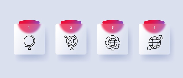 Jeu Dicônes De Globe Une Représentation Visuelle De La Terre Une
