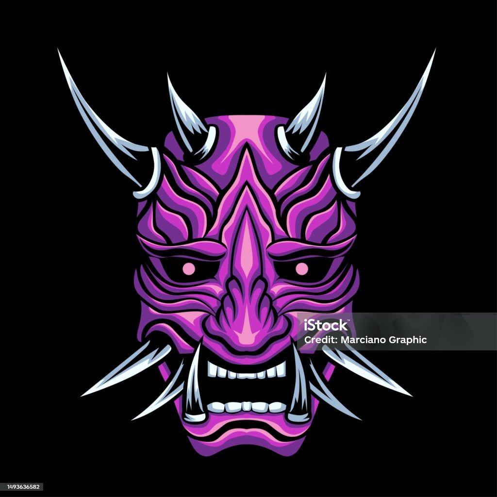 Ilustrasi Vektor Topeng Oni Dalam Gaya Terperinci Ilustrasi Stok ... Ilustrasi Vektor Topeng Oni Dalam Gaya Terperinci Ilustrasi Stok ...