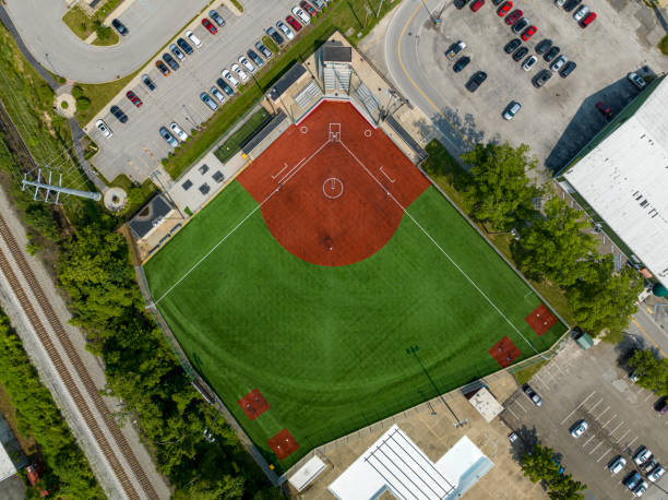 Free Stock Photo of Aerial View of Baseball Field in Neighborhood ...