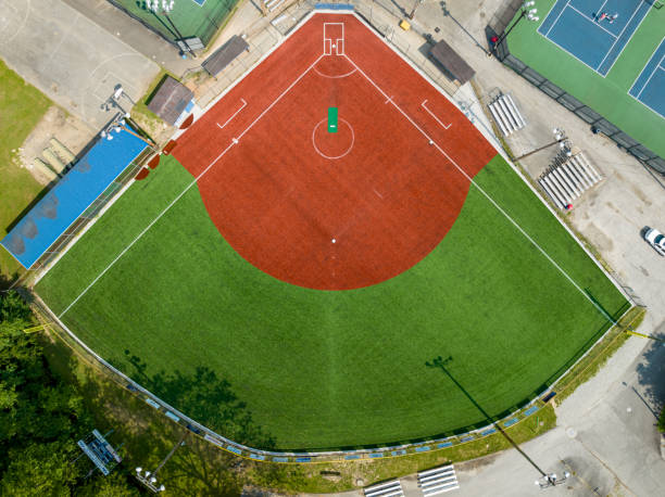 Free Stock Photo of Aerial View of a Baseball Stadium From a Helicopter ...