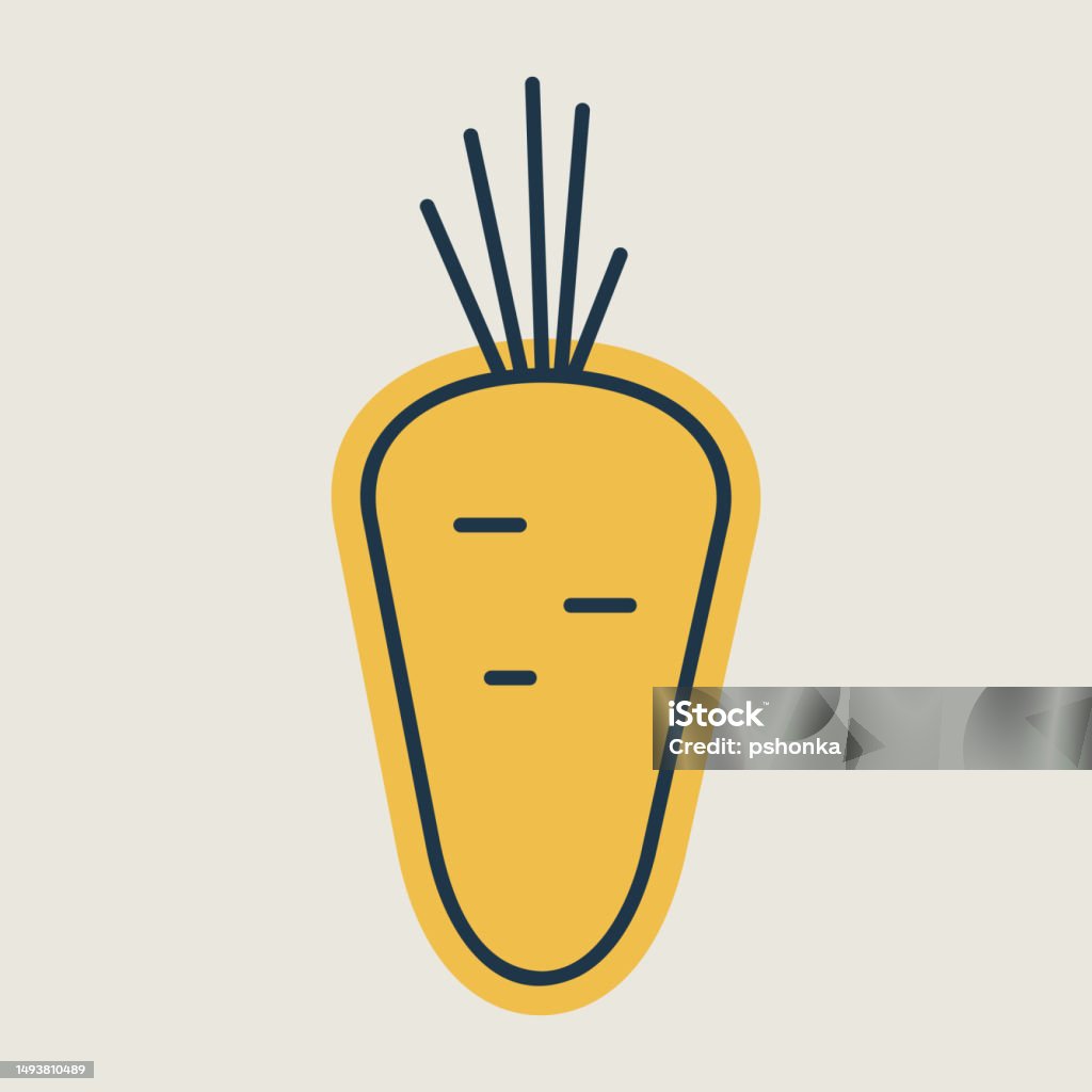 Carrot Isolated Design Vector Icon Vegetable Sign Stock Illustration