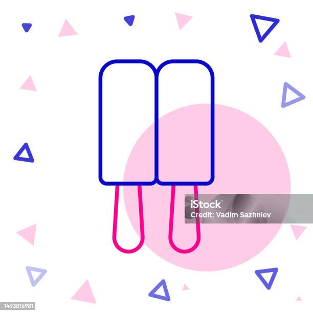 Line Ice Cream Pada Ikon Tongkat Terisolasi Pada Latar Belakang Putih ... Line Ice Cream Pada Ikon Tongkat Terisolasi Pada Latar Belakang Putih ...