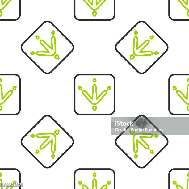 Icône Dempreinte De Patte De Poulet Line Motif Homogène Isolé Sur Fond