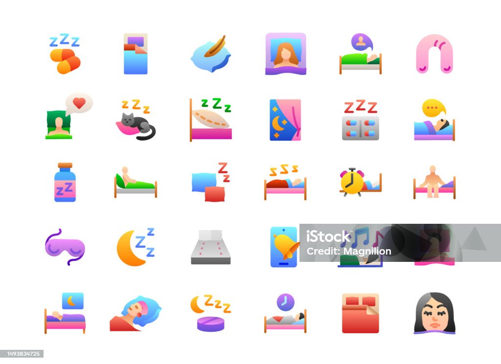 Healthy Sleep Flat Gradient Icons Stock Illustration - Download Image ... Healthy Sleep Flat Gradient Icons Stock Illustration - Download Image ...