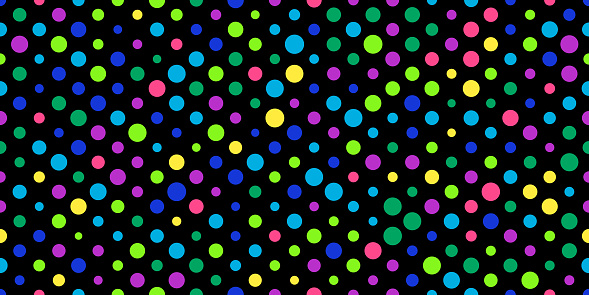 Pokadot Pola Mulus Cerah Pada Hitam Latar Belakang Vektor Multicolor ... Pokadot Pola Mulus Cerah Pada Hitam Latar Belakang Vektor Multicolor ...