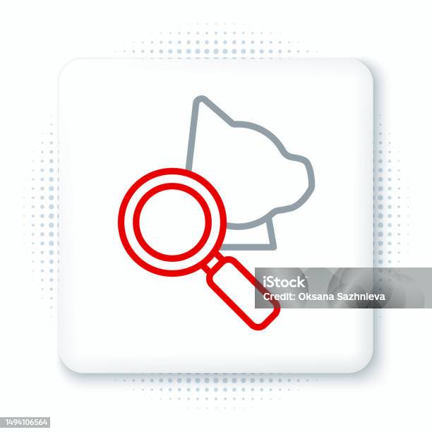 Ligne Icône Du Symbole De La Clinique Vétérinaire Isolée Sur Fond Blanc