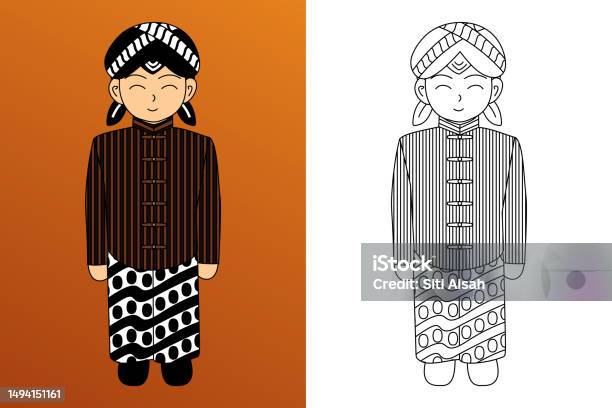 Lurik Javanese Traditional Clothing Coloring Indonesian Traditional ... Lurik Javanese Traditional Clothing Coloring Indonesian Traditional ...