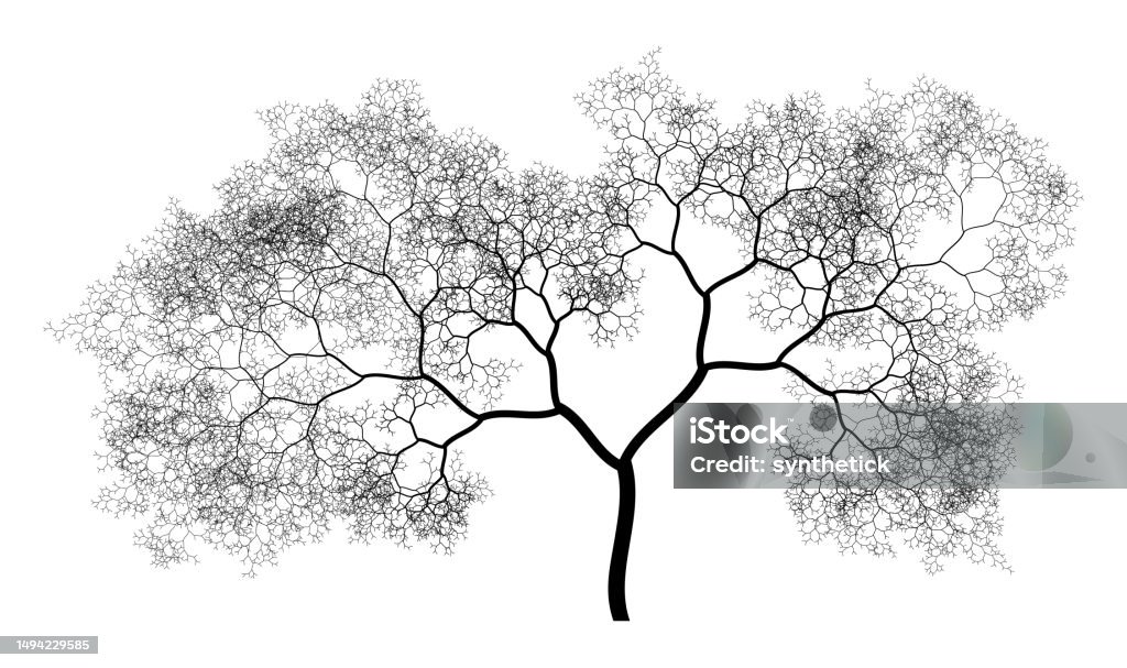Tree Silhouette Binary Fractal Algorithmic Design Stock Illustration ... Tree Silhouette Binary Fractal Algorithmic Design Stock Illustration ...