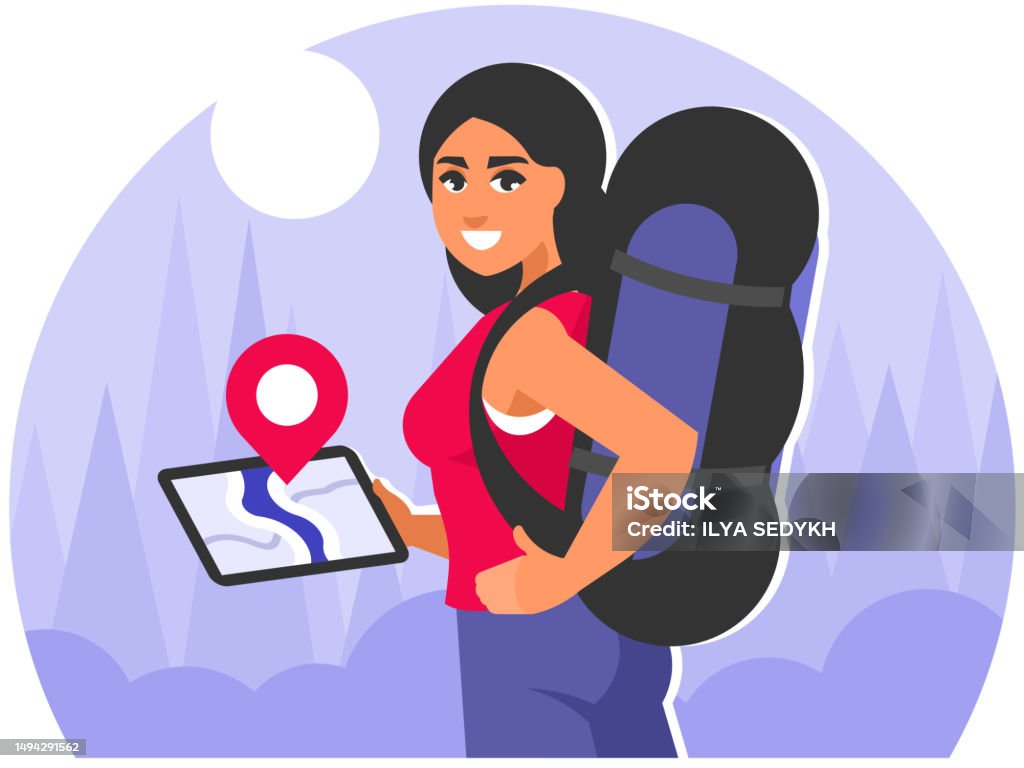 Tourist Girl Vector Stock Illustration Download Image Now Adventure