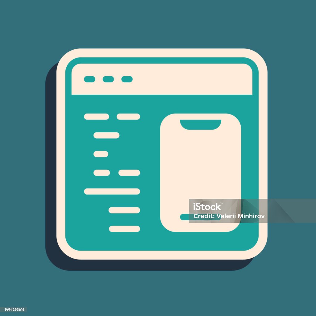 Green Software Web Developer Programming Code Icon Isolated On Green