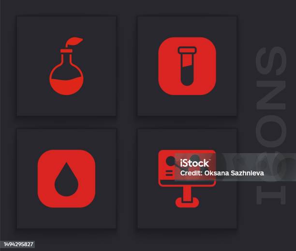 Set Formula Kimia Pemuliaan Tanaman Tabung Reaksi Dan Labu Dan Ikon