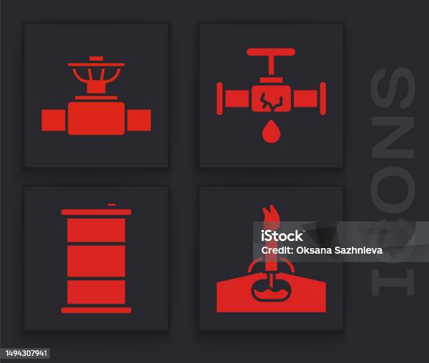 Set Rig Minyak Dengan Api Pipa Industri Dan Katup Pipa Rusak Dengan Air