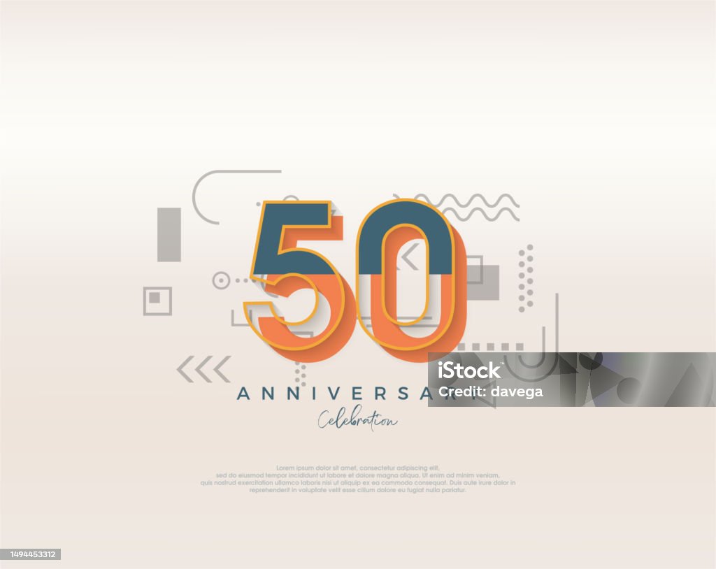 Modern Cartoon Design Simple For 50th Anniversary Celebration Premium ... Modern Cartoon Design Simple For 50th Anniversary Celebration Premium ...