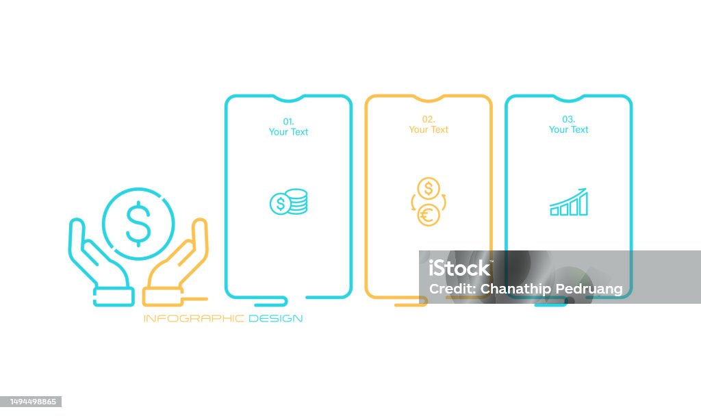 Ilustrasi Stok Template Desain Infografis Bisnis Infografis Banner Ikon