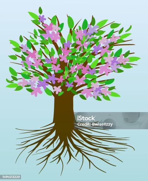 Pohon Kehidupan Dengan Bunga Merah Muda Dan Ungu Ilustrasi Stok - Unduh ... Pohon Kehidupan Dengan Bunga Merah Muda Dan Ungu Ilustrasi Stok - Unduh ...