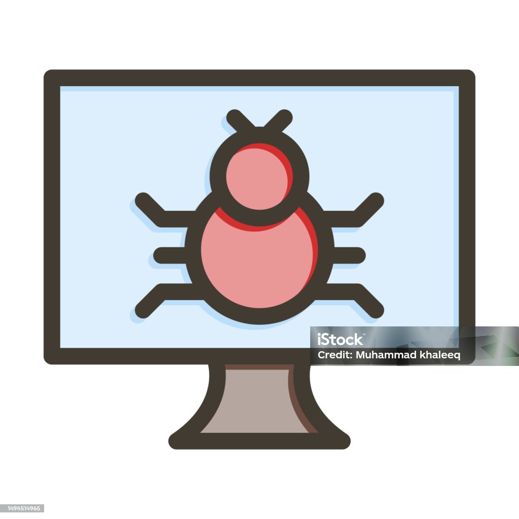 Malware Thick Line Filled Colors For Personal And Commercial Use Stock