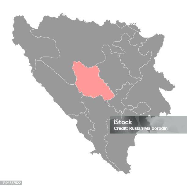 Carte Du Canton De Bosnie Centrale District Administratif De La