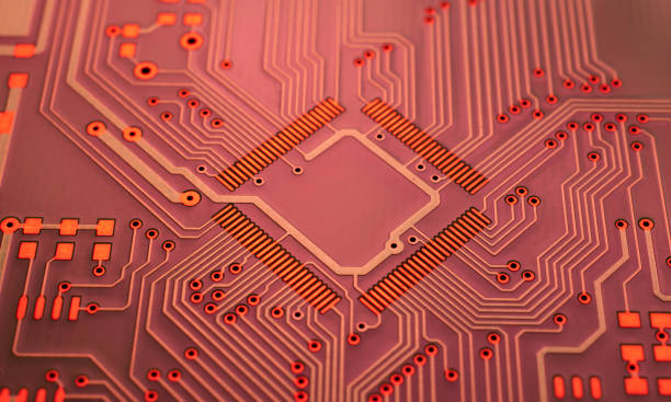 Free Stock Photo of Red circuit board with visible components and ...