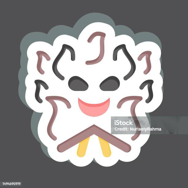 Api Unggun Stiker Terkait Dengan Simbol Halloween Desain Sederhana