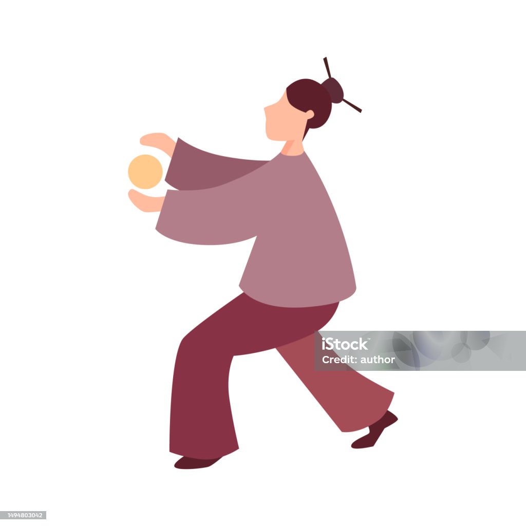 Tai Chi Ball Exercises Stock Illustration Download Image Now Active