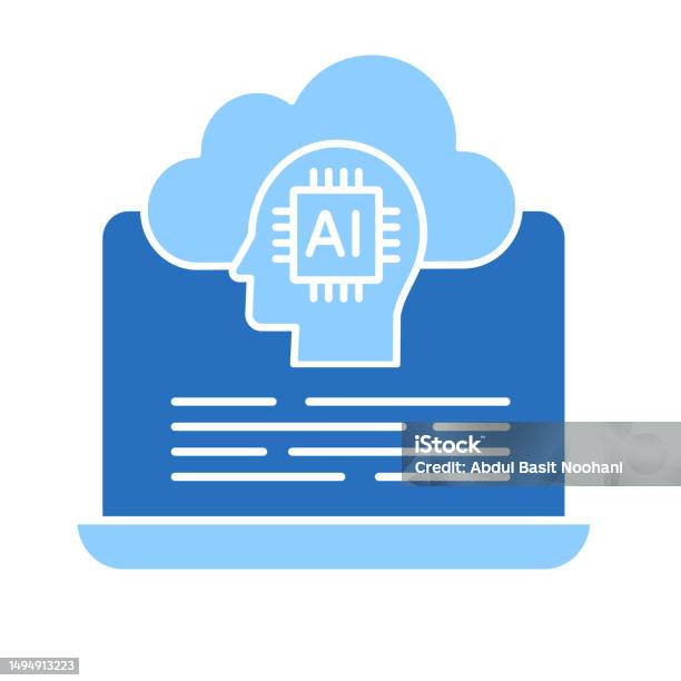 Cloud Computing With Ai Icon Mengilustrasikan Konsep Komputasi Awan Dan