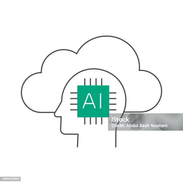 Cloud Computing With Ai Icon Mengilustrasikan Konsep Komputasi Awan Dan