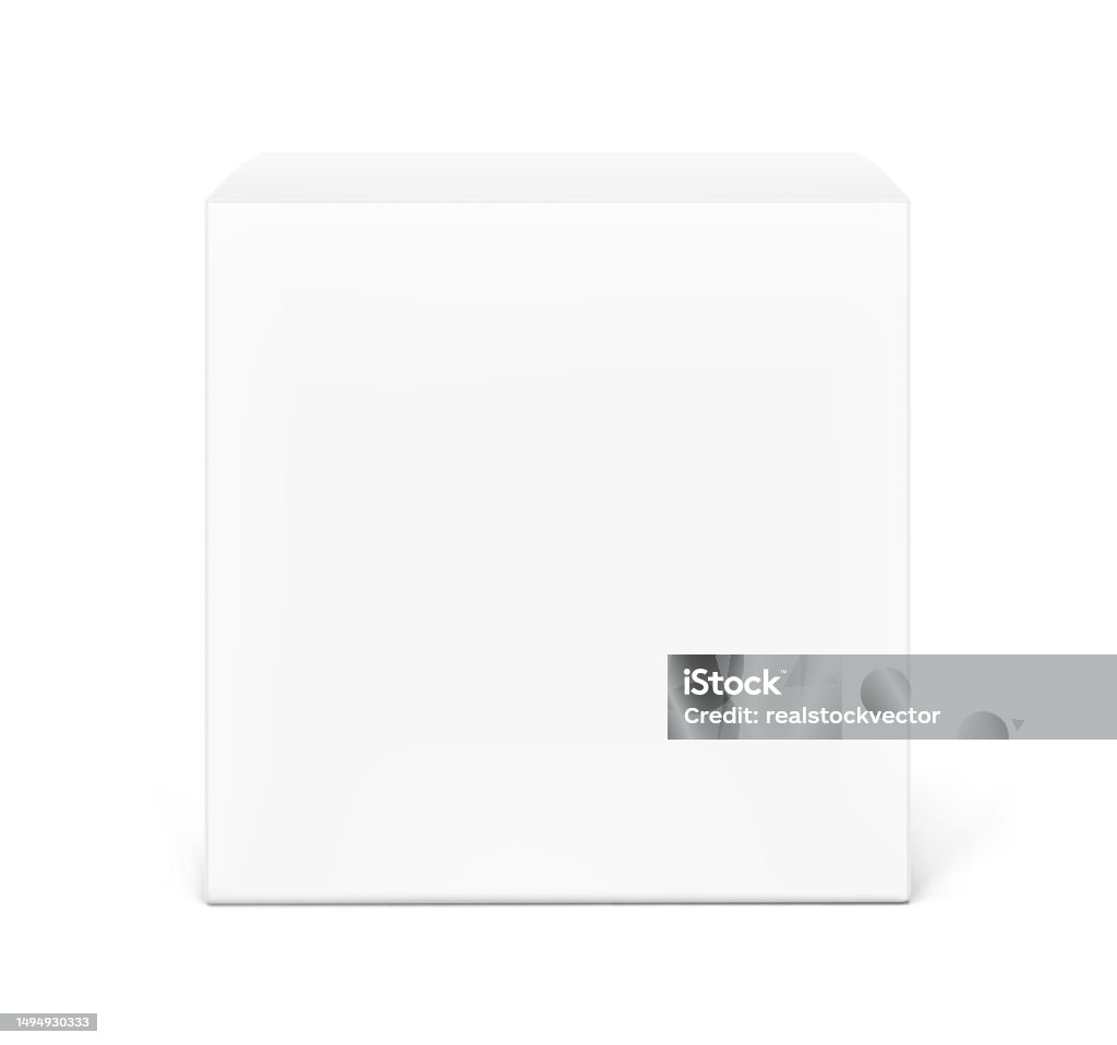 Realistic Cardboard Packaging Box Mockup Vector Illustration On White