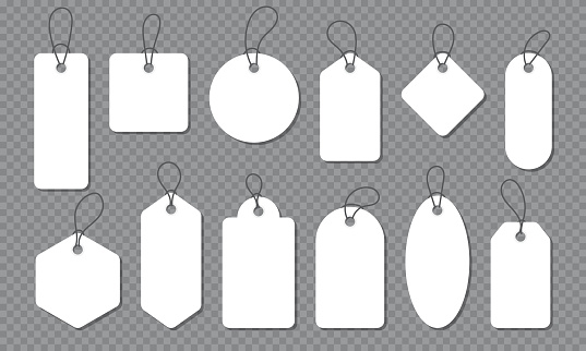 Étiquettes De Prix En Papier Blanc Vierges Ou Étiquettes Cadeaux De