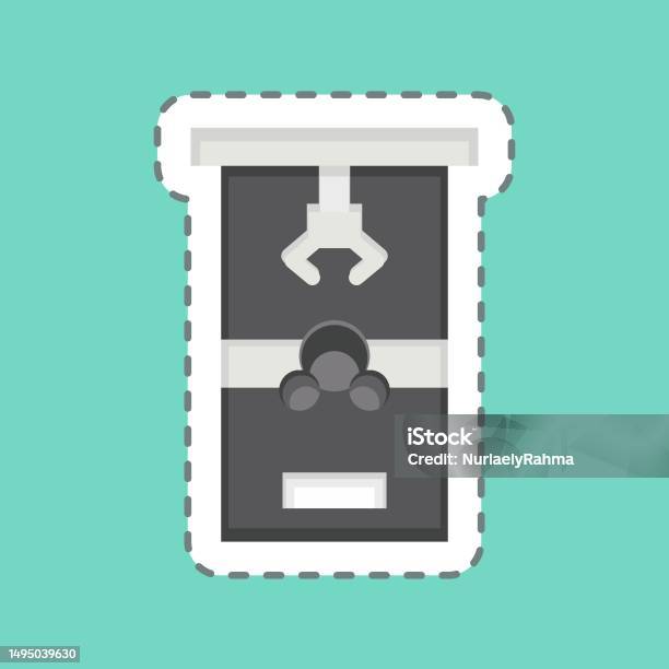 Garis Stiker Memotong Mesin Cakar Terkait Dengan Simbol Taman Hiburan