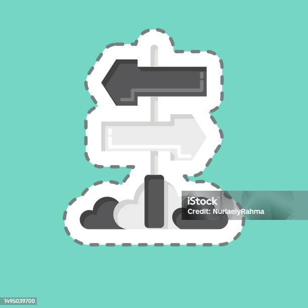 Garis Stiker Memotong Arah Terkait Dengan Simbol Taman Hiburan Desain