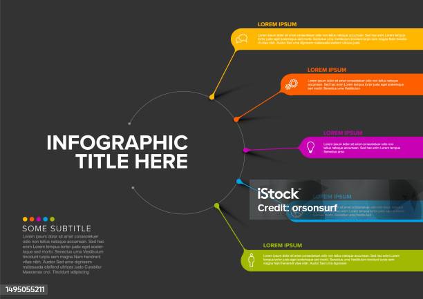 Template Infografis Serbaguna Gelap Vektor Dengan Elemen Lima Garis ... Template Infografis Serbaguna Gelap Vektor Dengan Elemen Lima Garis ...