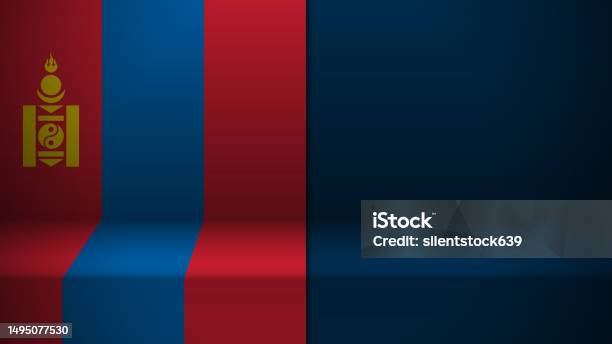 Eps10 Vector Patriotic Background With Mongolia Flag Colors Stock