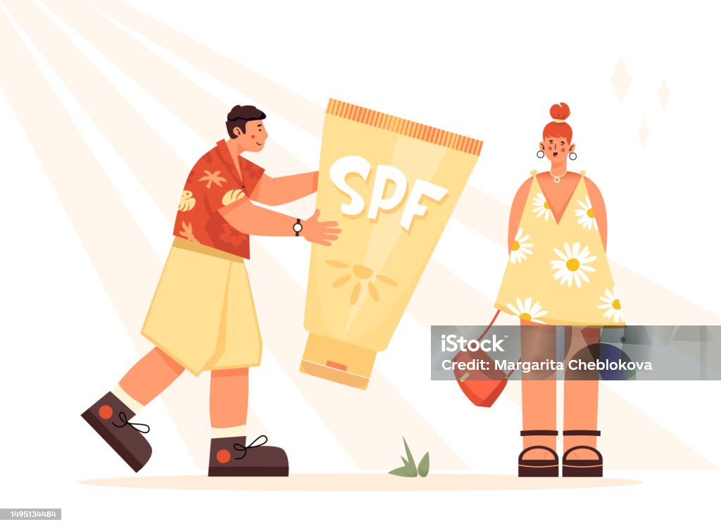 Man With Spf Sunscreen Cream Daily Sun Protection Skincare Product