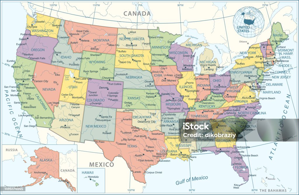 United States Map Highly Detailed Vector Illustration Stock ... United States Map Highly Detailed Vector Illustration Stock ...