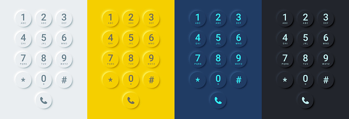 Boutons Décran De Cadran De Smartphone Réalistes Jeu De Couleurs