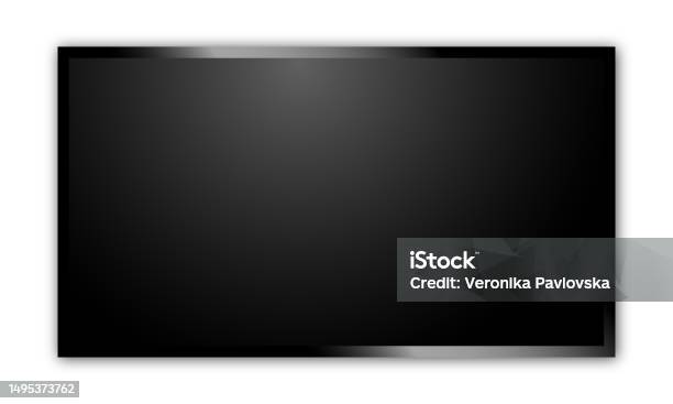 Modern Tv Set On A Transparent Background Vector Realistic Tv Template ... Modern Tv Set On A Transparent Background Vector Realistic Tv Template ...