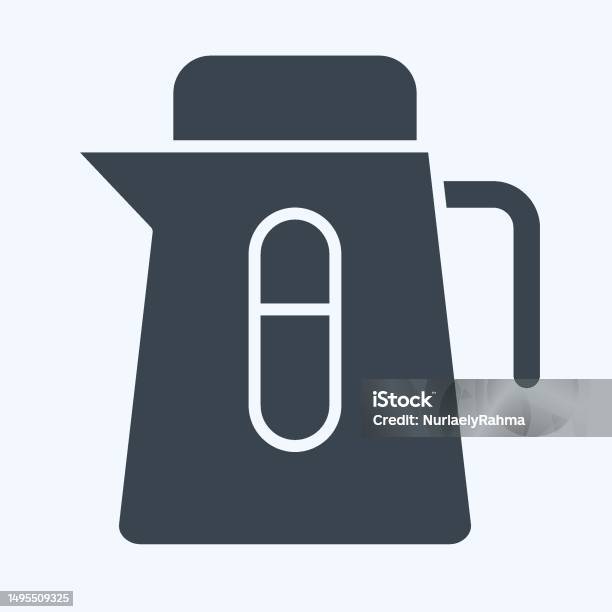 Icône Teaport Électrique Lié Au Symbole Du Thé Style Glyphe Conception