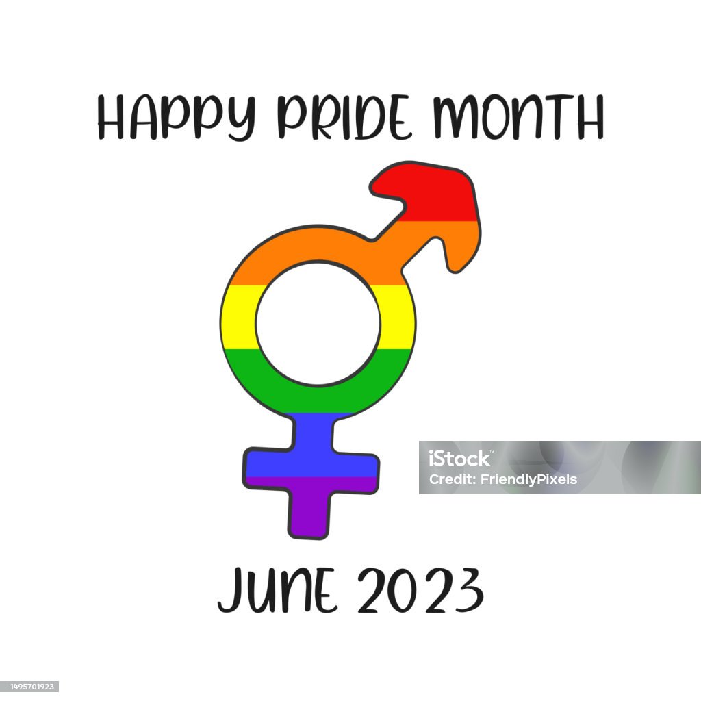 Lgbt Happy Pride Month June 2023 And Symbols In Colors Of Rainbow Flag