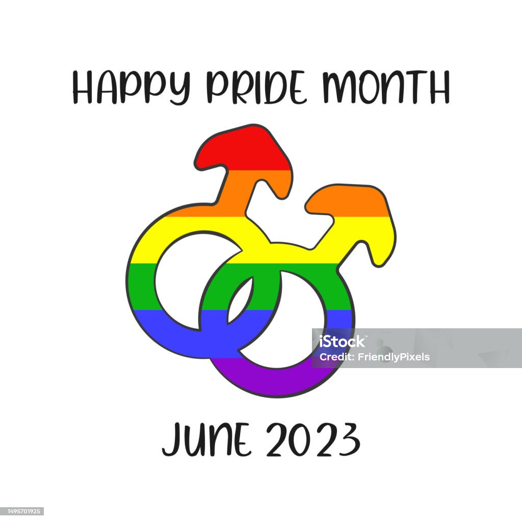 Lgbt Happy Pride Month June 2023 And Symbols In Colors Of Rainbow Flag