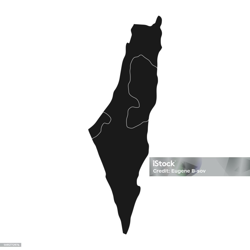 Highly Detailed Israel Map With Borders Isolated On Background Stock