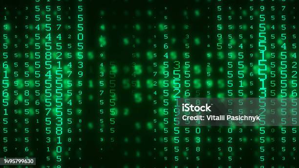 Digital Background Green Matrix Coding Or Hacking Concept Abstract Data