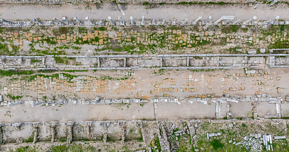 Aerial View Of Antalya Perge Ancient City Amphitheater Historical Site ... Aerial View Of Antalya Perge Ancient City Amphitheater Historical Site ...