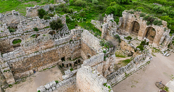 Aerial View Of Antalya Perge Ancient City Amphitheater Historical Site ... Aerial View Of Antalya Perge Ancient City Amphitheater Historical Site ...