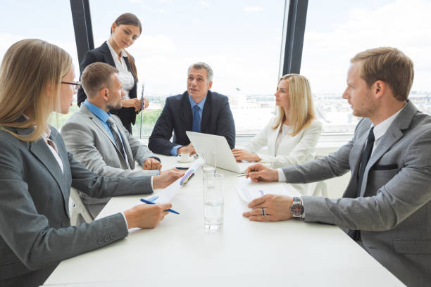 Free Stock Photo of Conference table with colleagues in a business ...
