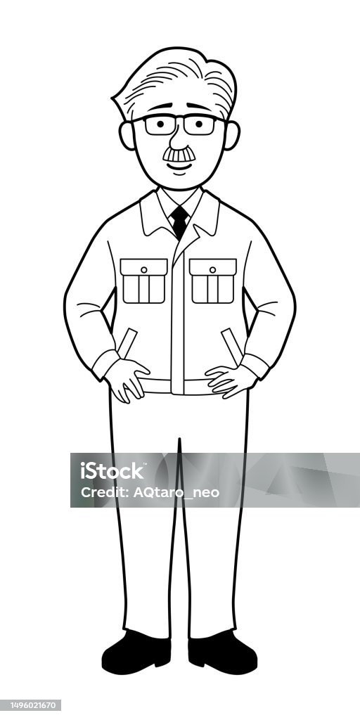 A Man In Work Clothes Isolated On White Background Stock Illustration Download Image Now Men