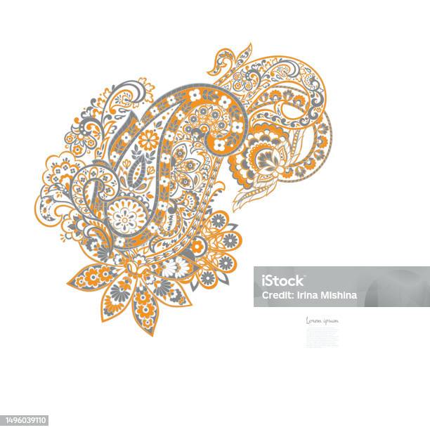 Paisley Vector Isolated Pattern Vintage Floral Illustration In Batik