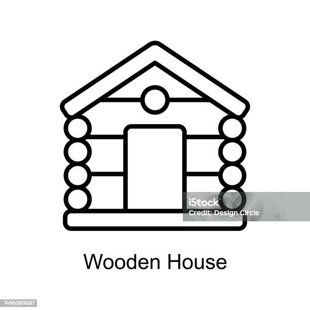 Illustration De Conception Dicône De Contour De Maison En Bois Symbole